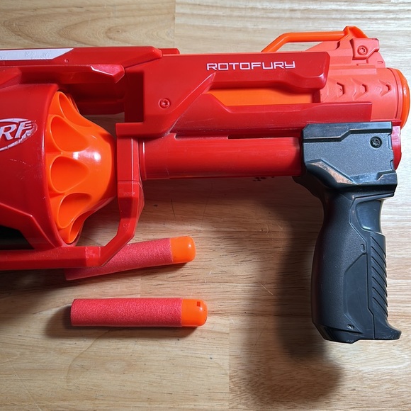 Nerf | Toys | Used Nerf Nstrike Mega Series Rotofury Blaster With 8 ...
